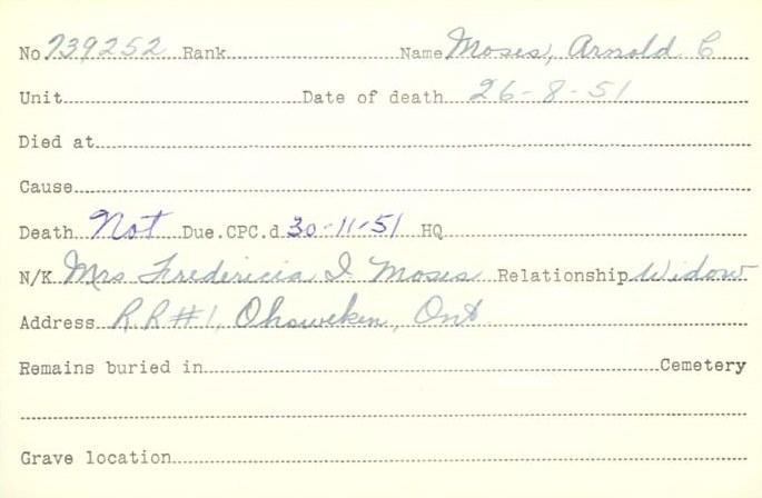Arnold Cornelius Moses | Great War Centenary Association